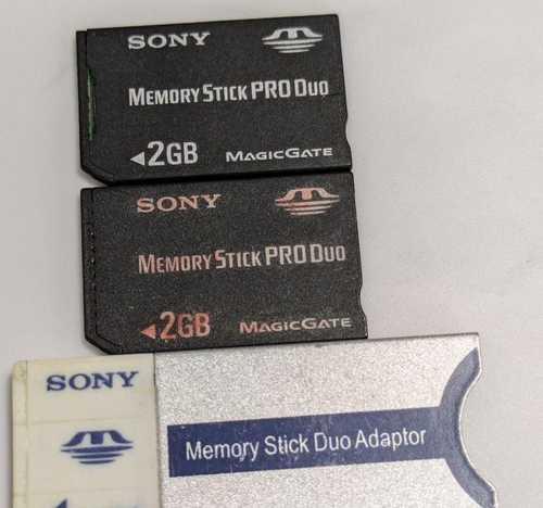 Карты памяти Memory stick pro duo   адаптер