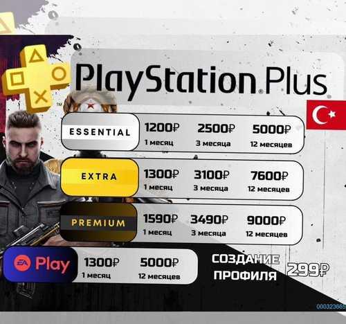 Подписка ps plus турция delux на ps5 ps4 (Арт.79476)