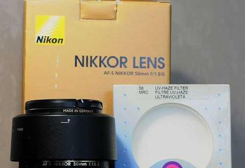 Nikon AF-S Nikkor 50mm f/1.8G с фильтром B+W