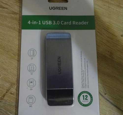 Картридер Ugreen USB-A 3.0 TF/SD/CF/MS