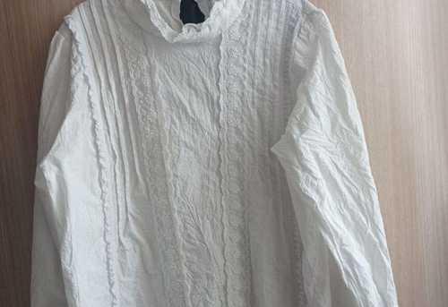 Блузка с кружевом белая