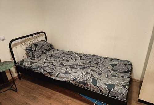 Кровать икея металл 90 200+ матрас+белье