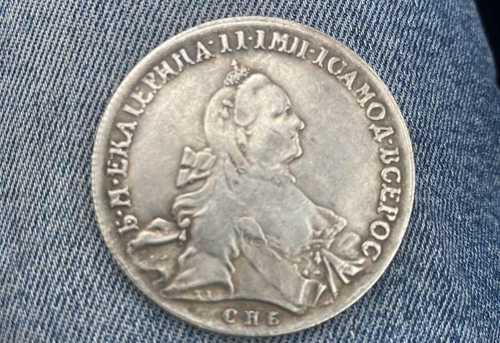 Серебрянный 1 рубль 1762 Екатерина 2