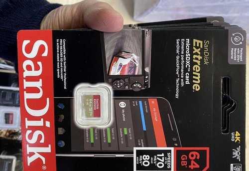 Карта памяти MicroSD 64gb Sandisk Extreme