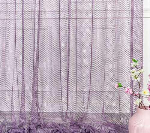 Тюль авалон фиолет готовый на окна пошив