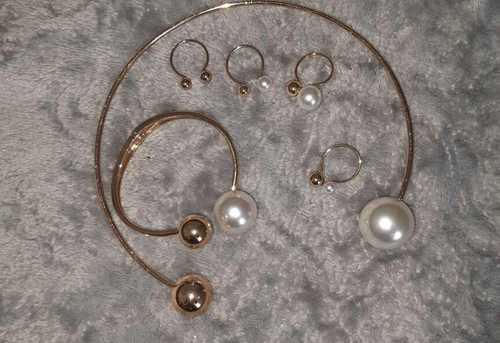 Комплекты- ожерелье, браслет, кольца, серьги