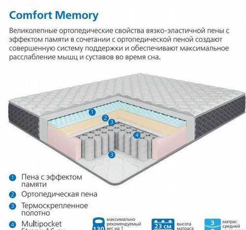 Матрас Uno multi Duo Lux Comfort Memory 120*200 см