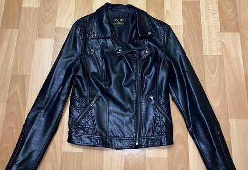 Кожаная куртка косуха чёрная 42 размер