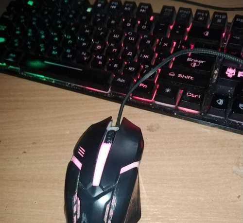 Клавиатура+мышь проводная dexp Rage 100 черный