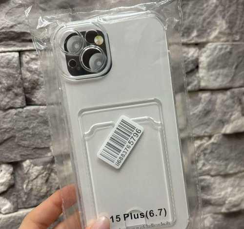 Чехол на iPhone 15 plus прозрачный