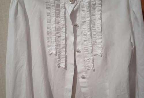Блузка белая для девочек 128
