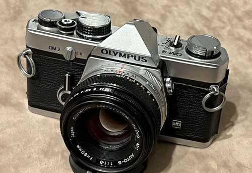 Плёночный фотоаппарат Olympus om 2+ 50mm 1.8