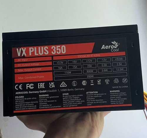 Блок питания aerocool vx plus 350w