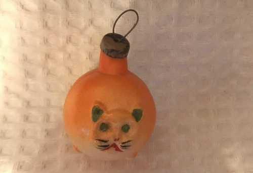 Елочные игрушки СССР шар с котом