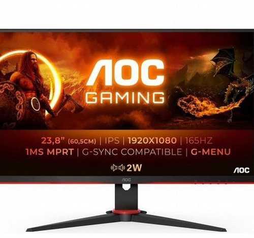 AOC 23.8" Gaming 24G2SPU черный/красный IPS LED 1m