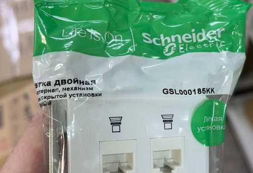 Розетка двойная компьютерная RJ45 Cat.5 Schneider