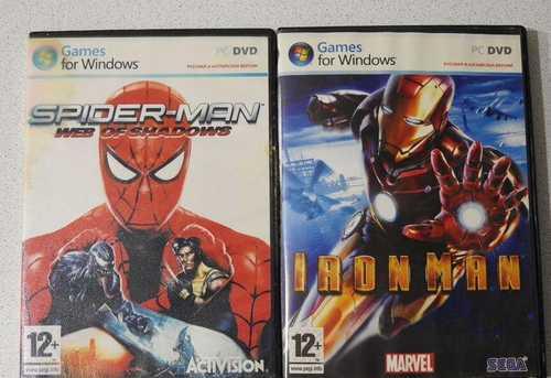 Диски Марвел игровые для пк Spider-Man и Iron Man
