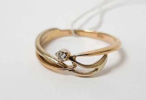 Золотое кольцо с бриллиантом 18,5 р (19200)