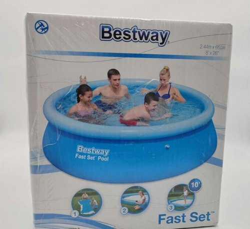 Надувной бассейн Bestway Fast set 2,44m x 66см