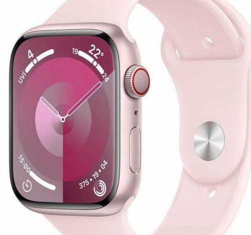 Смарт-часы Apple Watch Series 9, 41 мм, GPS   Cellular, Pink Al Light Pink Sport Band - S/M