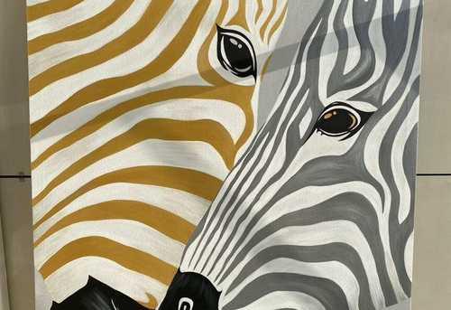 Картина "Влюбленные зебры"