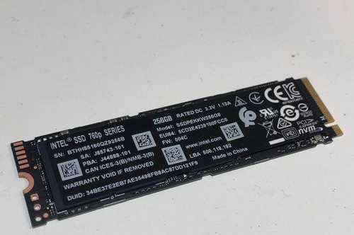 SSD M2 Intel 760p Series 256GB