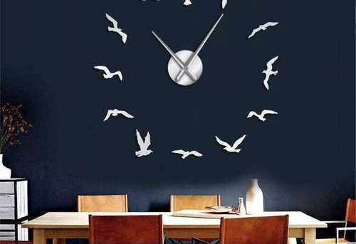 Часы настенные "Полет птиц" серебро