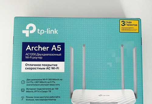 Wi-Fi роутер TP-link Archer A5, AC1200, белый