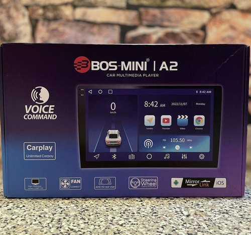 Android магнитола BOS-mini A2 4+64Gb qled+Carplay