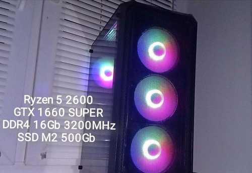 Мощный компьютер:Ryzen 5 2600, GTX 1660 super, SSD