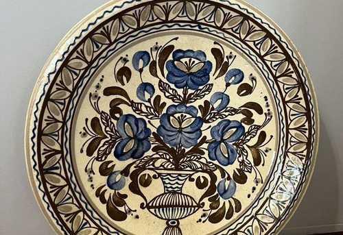 Тарелка настенная керамика роспись СССР
