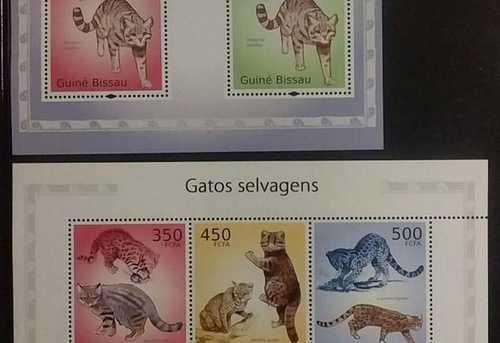 Почтовые марки "Кошки" 11 блоков и 65 марок