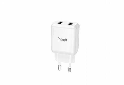 Блок питания hoco N7 2xUSB 2.1A+micro USB белый