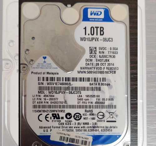 Жесткий диск hdd 2.5 1tb