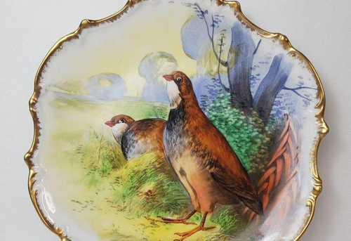 Парные декоративные тарелки с птицами Лимож
