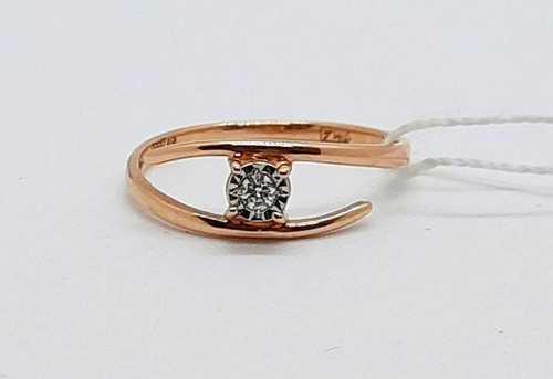 Золотое кольцо 17р с бриллиантом