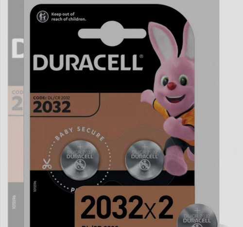 Батарейки Duracell cr2032 новые,упак 2шт