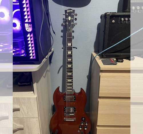 Электрогитара Gibson SG натуральный махагон копия