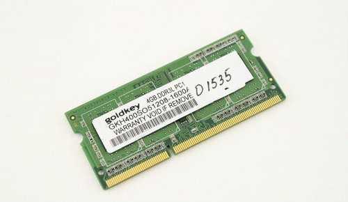 Оперативная память DDR3L 4 GB 1600 MHz GoldKey