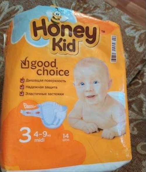 Подгузники honey kid 3