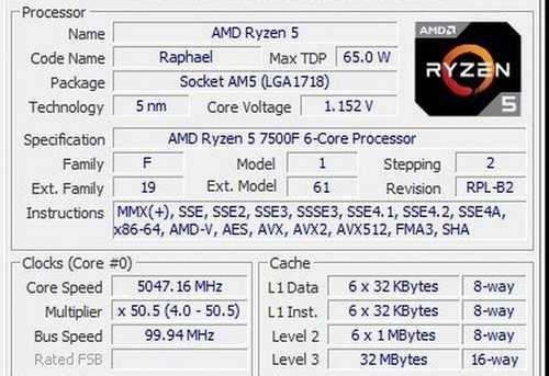 AMD Ryzen 5 7500F + ASRock B650 Pro RS
