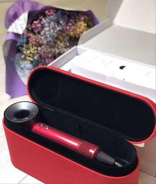 Dyson фен в кейсе HD08 Red/Nickel
