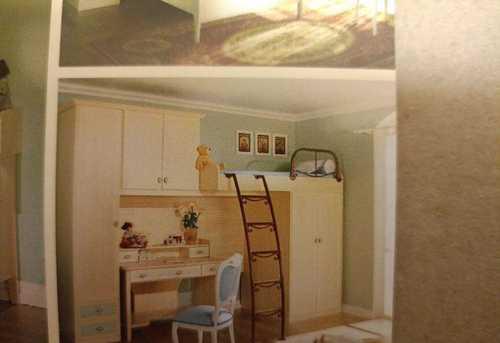 Детская мебель, кровать-чердак со шкафами
