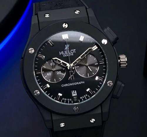 Мужские часы Hublot Black (Рабочий хронограф)