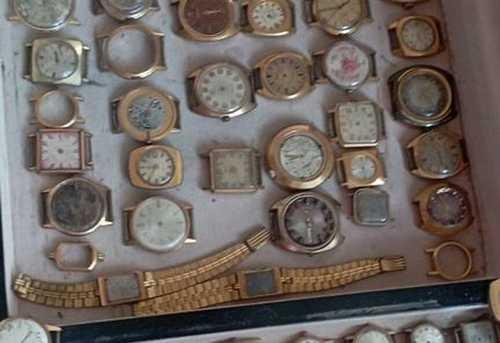 Мужские золотые часы с золотым браслетом СССР