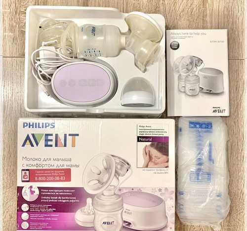 Электрический молокоотсос - Philips Avent+пакеты