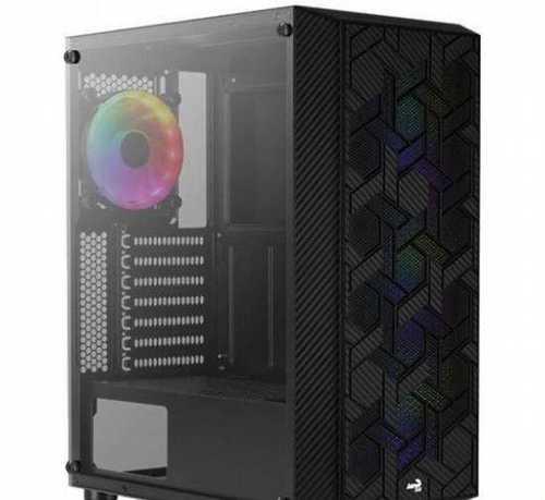 Корпус AeroCool Hive-G-BK-v2 черный без бп frgb