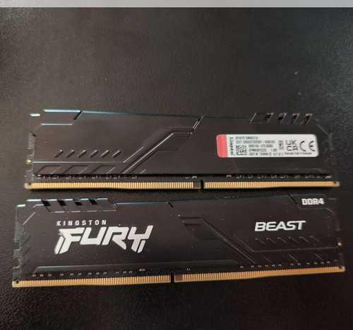 Оперативная память Kingston fury Beast Black 16 гб