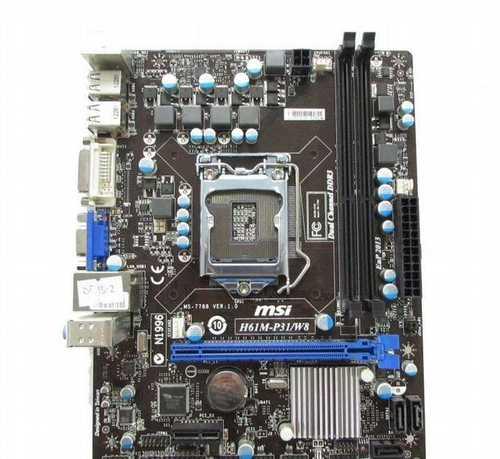 Материнка MSI H61M-P31/W8 и Intel i5 3570 б/у