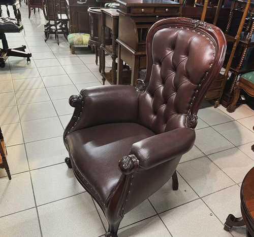 Кресло для отдыха (кожа) MSM.185 brown R MSM.185